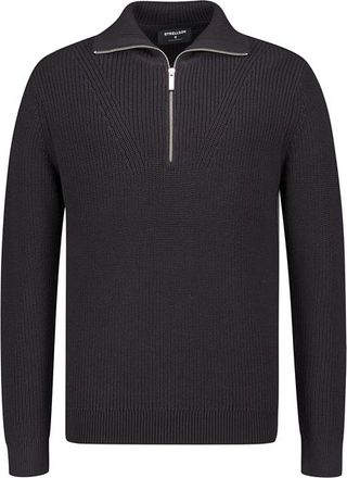 Strellson Herren Pullover schwarz Baumwolle unifarben