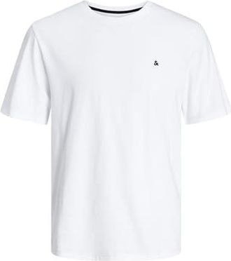 Jack & Jones T-shirt uni pour homme Grande taille, Blanc., XXL