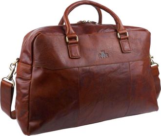 Rowallan Weekender Herren-Reisetasche aus Leder, Cognac, cognac, Reisetasche