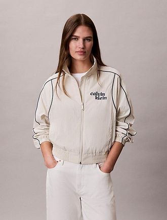 Calvin Klein Nylon-jacke Mit Paspelierung - Chalk - Damen - XL