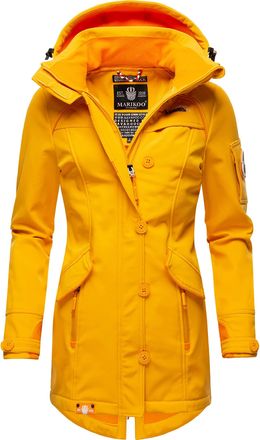 Marikoo Damen Outdoor Parka Kurzmantel Outdoor Mantel mit Kapuze Soulinaa Amber Yellow Gr. S