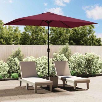 vidaXL Parasol avec m&acirc;t en m&eacute;tal 300 x 200 cm Bordeaux