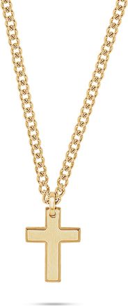 s.Oliver Herren Necklace - Halskette aus poliertem Edelstahl mit Kreuzanh&auml;nger - IP Gold - Panzerkette verstellbar bis 55 cm - wasserfest & hautfreundlich