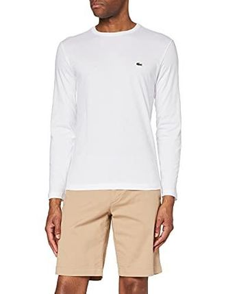 Lacoste TH2040 Homme T-Shirt Manches Longues,Monsieur Tshirt,Tee Basique,Taille Normale,White(001),Small (3)