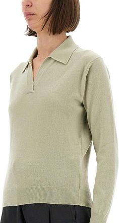Maison Margiela Virgin Wool Polo Shirt - Green