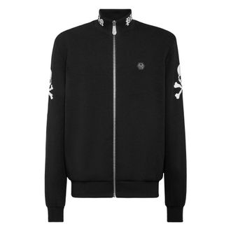 Philipp Plein Homme, Sweatshirts et sweats &agrave; capuche, Noir, Taille: XS Jogging Top Skull & Bones