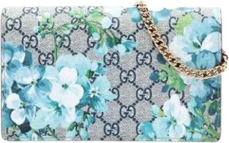 Gucci Portefeuille sur cha&icirc;ne Pre-owned - Femme - Pre-owned - Bleu - Taille: ONE Size