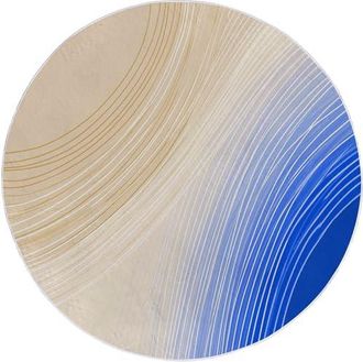 Generic Couleur Minimalisme Tapis Rond Salon, Dégradé Lignes Imprimer Tapis de Sol Décoration Antidérapant pour Chambre Cuisine Balcon Terrasse Salle à Manger