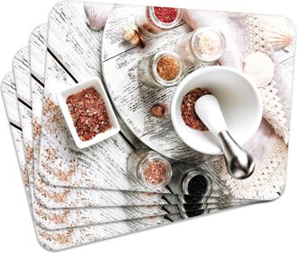 MG Design Set aus 4 Kork-Platzsets - Spices 11 - 30 x 40 cm - hitzebest&auml;ndig & abwischbar, mit Korkr&uuml;ckseite