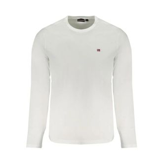 Napapijri Wei&szlig;e Baumwoll-Langarm-Tee - - Tops - Herren - Wei&szlig; - XL