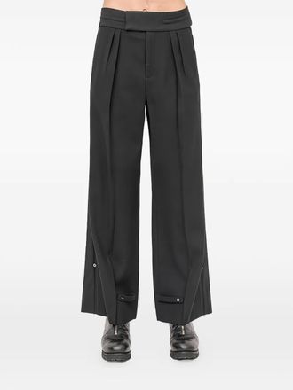 SETCHU pantalon &agrave; design pliss&eacute; - Noir