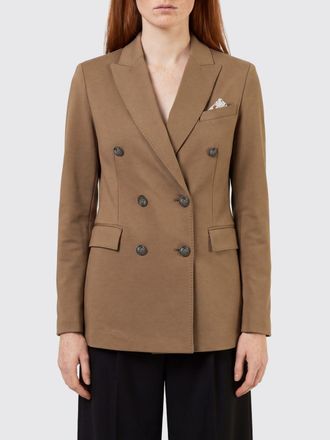 Circolo 1901 Zweireihiger Baumwoll-Blazer mit Metallkn&ouml;pfen