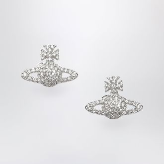 Vivienne Westwood Ohrstecker Grace Bas Relief mit Kristallen in Platin