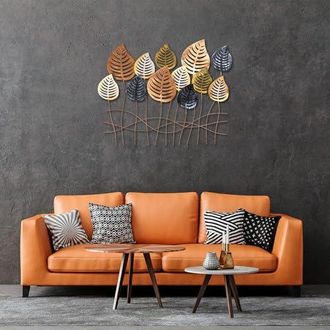 Hanah Home Hand-Painted Decorative Metal Wall Accessory, 76 x 64 cm, 100% Metal (1.5 mm) | Unique Design, Easy Wall Mounting | Perfect for Home Decor