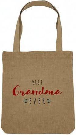 Fabulous Sac Shopping Tote Bag Aspect Lin - Best Grandma Ever Family Grandmother Granny - Sac de Courses Toile Epaisse 360g Beige Naturel Cabas Port&eacute; Epaule So