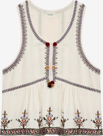 Isabel Marant Top Kourtney - Femme - &Eacute;cru - Taille 34 - Marant &Eacute;toile