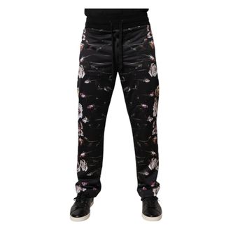Dolce & Gabbana Homme, Pantalons, Noir, Taille: 2XL Pantalon de jogging floral