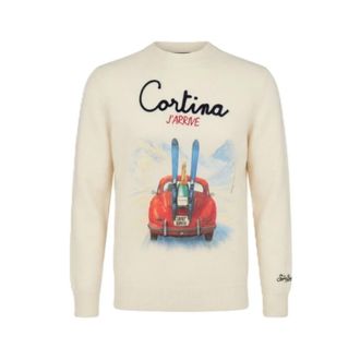 MC2 Saint Barth Cortina J Arrive 10 EMB - Homme - Pulls - Beige - Taille: L