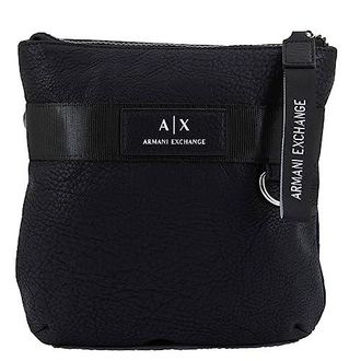 A|X Armani Exchange Poche simple, logo d&eacute;taill&eacute;, fermeture &eacute;clair plate, Noir, Einheitsgr&ouml;&szlig;e