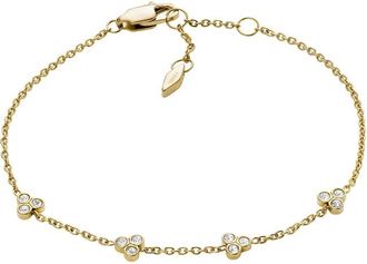 Fossil Damen Edelstahl mit Karabinerverschluss schmales Kettenarmband