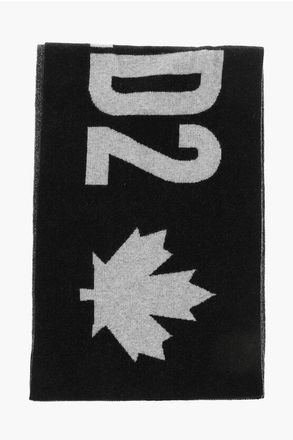 Dsquared2 virgin Wool Two-Tone Scarf with Monogram size Unica