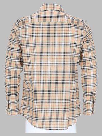 Burberry Checked Cotton Shirt - Beige