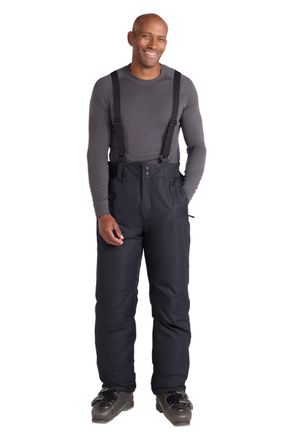 Mountain Warehouse Dusk II Mens Ski Pants - Warm gef&uuml;tterte Fleece-Hose, Thermisch getestet bei -20 &deg;C & Snowpoof - Winter Skifahren, Wintersport, Wandern Schwarz X-Larg