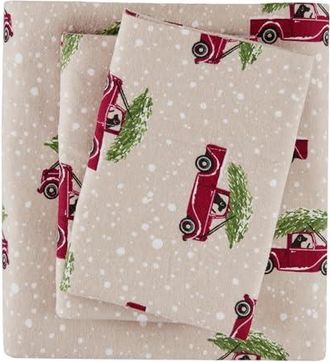 Woolrich WOOLRICH Baumwoll-Bettwäsche-Set, Cottage-Charms-Druck, 100% Baumwoll-Flanell-Bettwäsche-Set, warm und flauschig, Queen-Size-Bettlaken, Spannbetttuch 