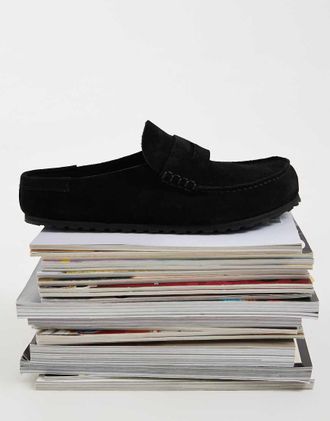 Birkenstock Naples - Wildleder-Loafer in Schwarz mit Wickeldesign
