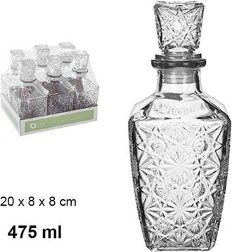 Trade Shop Trade Shop Traesio - Trade Shop - 6 Vintage-Glasflaschen f&uuml;r Lik&ouml;r, Whisky, Cognac, Scotch mit Verschluss, 8 x 20 cm