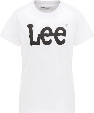 Lee Damen Logo Tee T-Shirt, Weiß, X-Small