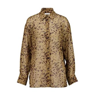 Ferragamo Seiden-Georgette-Hemd mit Orchideen-Print - - Blouses & Shirts - Damen - Mehrfarbig - M