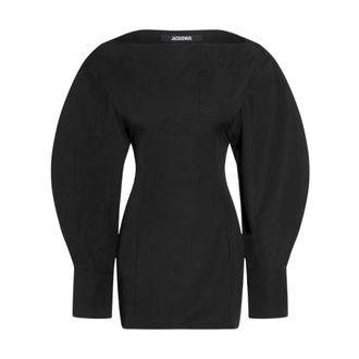Jacquemus Baumwollhemdkleid Mantel - - Dresses - Damen - Schwarzk - 2XS