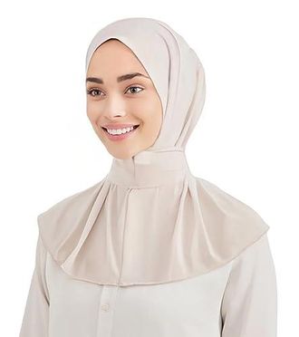 World of Shawls Hijab instantan&eacute; pr&ecirc;t &agrave; lemploi pour femmes, filles, femmes avec boutons &agrave; nouer dans le dos, &eacute;charpe en jersey de qualit&eacute; sup&eacute;rieure, champagne, tail