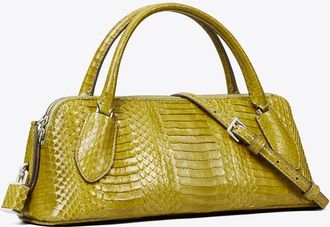 Tory Burch Lock Henkeltasche aus Schlangenleder