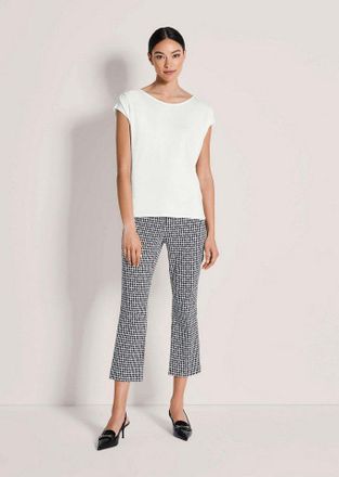 Madeleine Kurzarmshirt Basic-Shirt mit Rundhalsausschnitt Faltenshirt mit &uuml;berschnittenen Schultern und Kurzarm