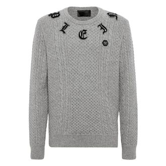 Philipp Plein Herren, Strickwaren, Grau, SGr&ouml;&szlig;e