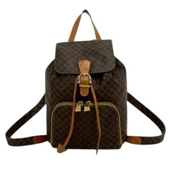 Celine Pre-owned Macadam Leather Backpack - Femme - Pre-owned - Brun - Taille: ONE Size