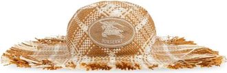 Burberry Femme, Accessoires, Brun, Taille: S Chapeau de paille avec logo