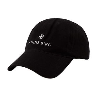 Anine Bing Womens S-12-9084-000 Cotton Baseball Cap Black
