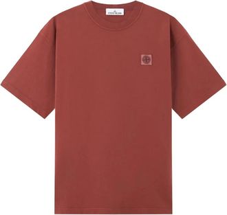 Stone Island Homme, Tops, Rouge, Taille: M 2100030 Combed Cotton Jersey