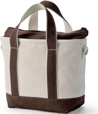 Lands End Canvastasche mit Zipper, Damen, Größe:null regular, Braun, Baumwolle, by Lands End