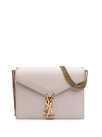 Saint Laurent sac porté épaule monogrammé Cassandra Clasp Bag Monogram en cuir de veau souple (2018) - Blanc