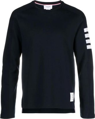 Thom Browne Homme, Pulls, Bleu, Taille: M SweaT-shirt &agrave; Rayures 4-Barres