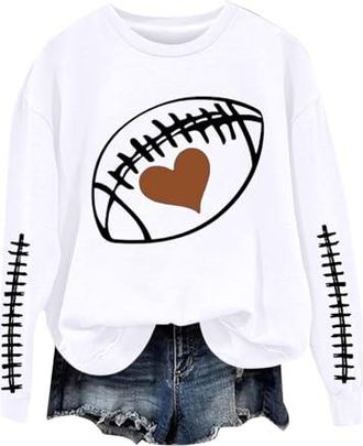 Generic Sweat-shirts pour femme - Imprim&eacute; graphique britannique - Haut surdimensionn&eacute; - Col rond - Manches longues - Automne - Hiver - D&eacute;contract&eacute; - Confortab