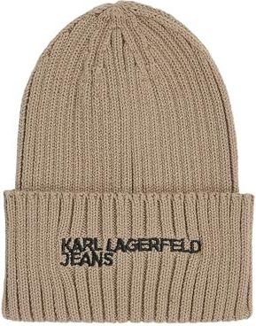 Karl Lagerfeld Karl Lagerfeld Jeans, Femme, Bonnet À Logo Essentiel, Beige, One size