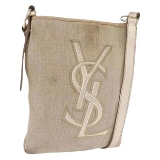 Saint Laurent Sac &agrave; bandouli&egrave;re en toile Pre-owned - Femme - Pre-owned - Beige - Taille: ONE Size