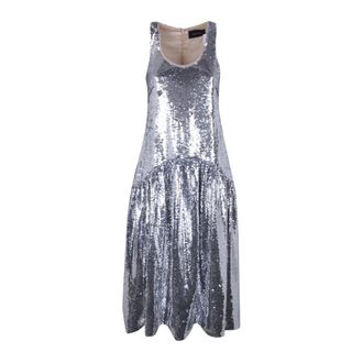 Simone Rocha Robe &agrave; bas &eacute;vas&eacute; effil&eacute; au dos - Femme - Robes - Gris - Taille: 36 FR