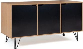 IDMarket Idmarket - Buffet bas vintage 113 cm noemi 3 portes bois pied épingle