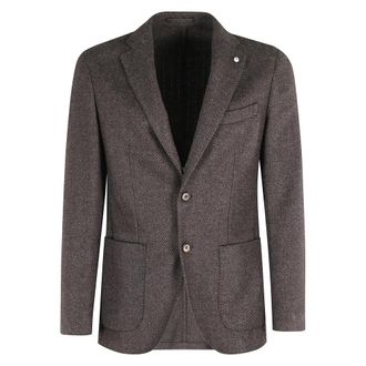 L.B.M. 1911 Dunkelbraune Wollmischungsjacke - - Jackets - Herren - Braun - XL